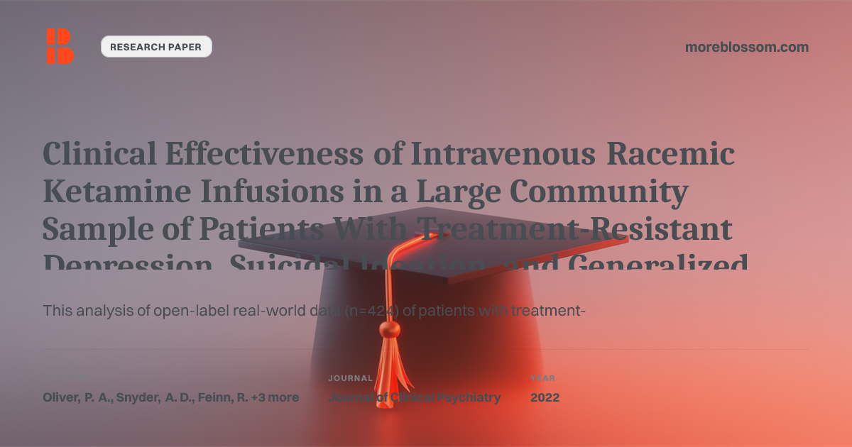 Clinical Effectiveness of Intravenous Racemic Ketamine Infusions in a ...